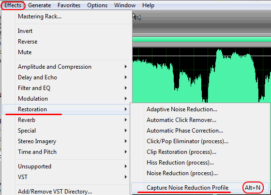 Adobe Audition Noise Restoration (process) — wikisound