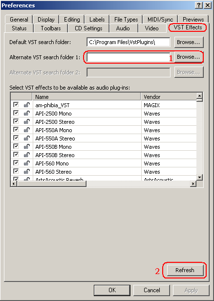 Sound Forge подключение плагинов — wikisound