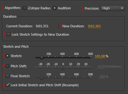 Adobe Audition Stretch and Pitch (process) — wikisound